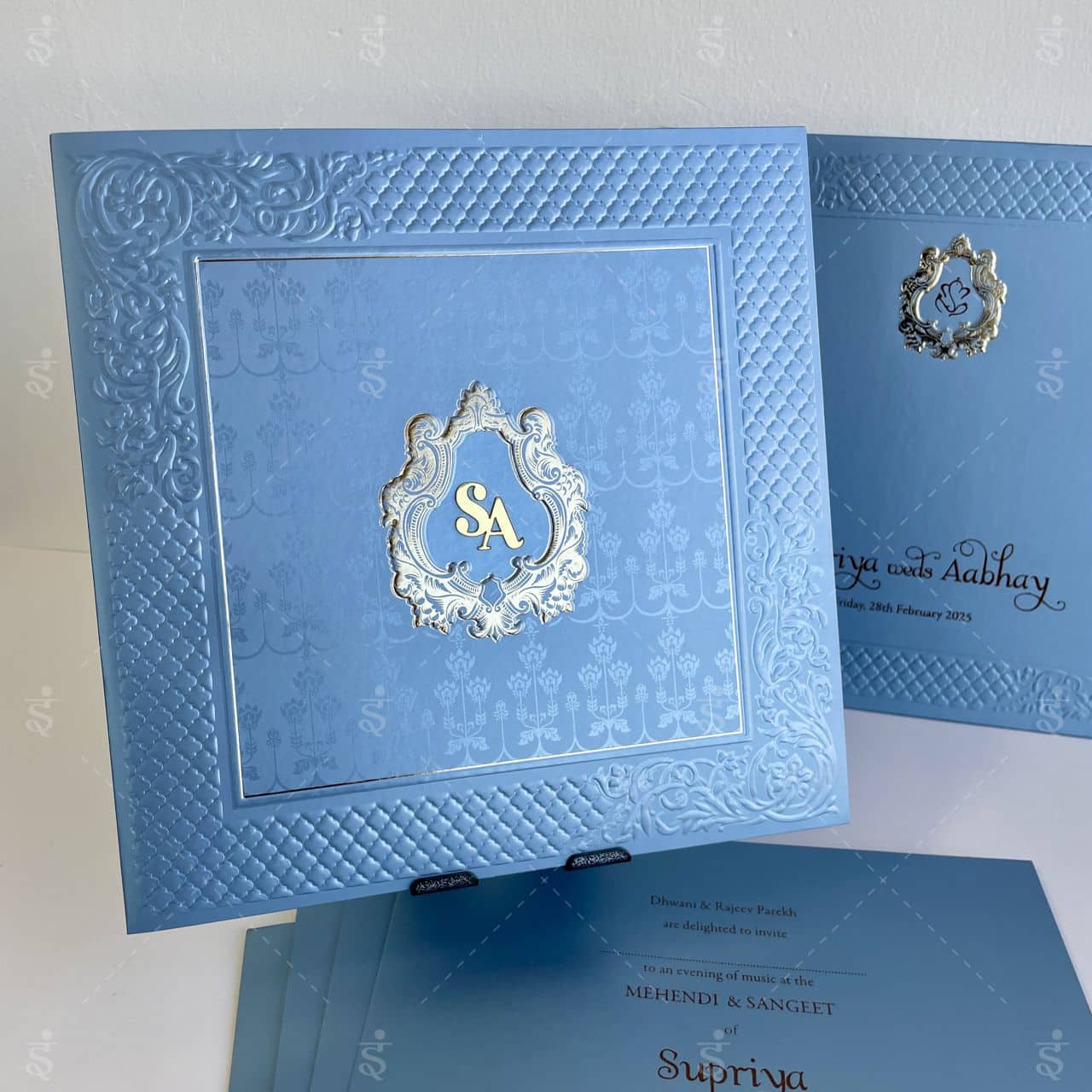 Big 10" Square Vintage Blue - 910 - Bhartiya Cards